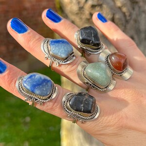 TUMBLED STONE RING Big Crystal Ring Natural Stone Rings - Etsy