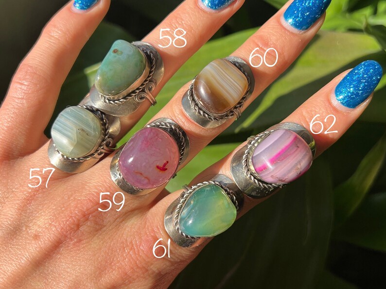 TUMBLED STONE RING Big Crystal Ring Natural Stone Rings - Etsy