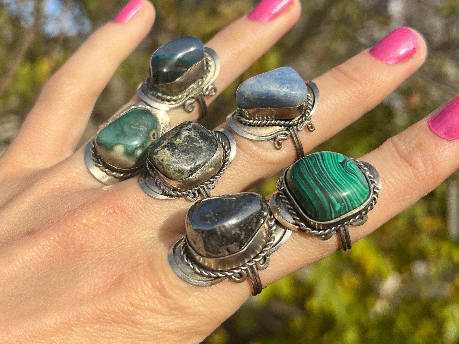 TUMBLED STONE RING Big Crystal Ring Natural Stone Rings - Etsy