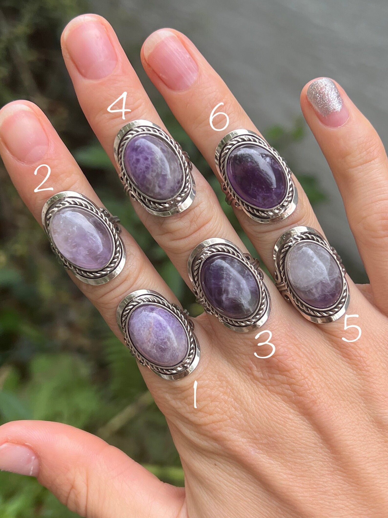 AMETHYST RING Oval Alpaca Silver Ring for Women Ring With - Etsy