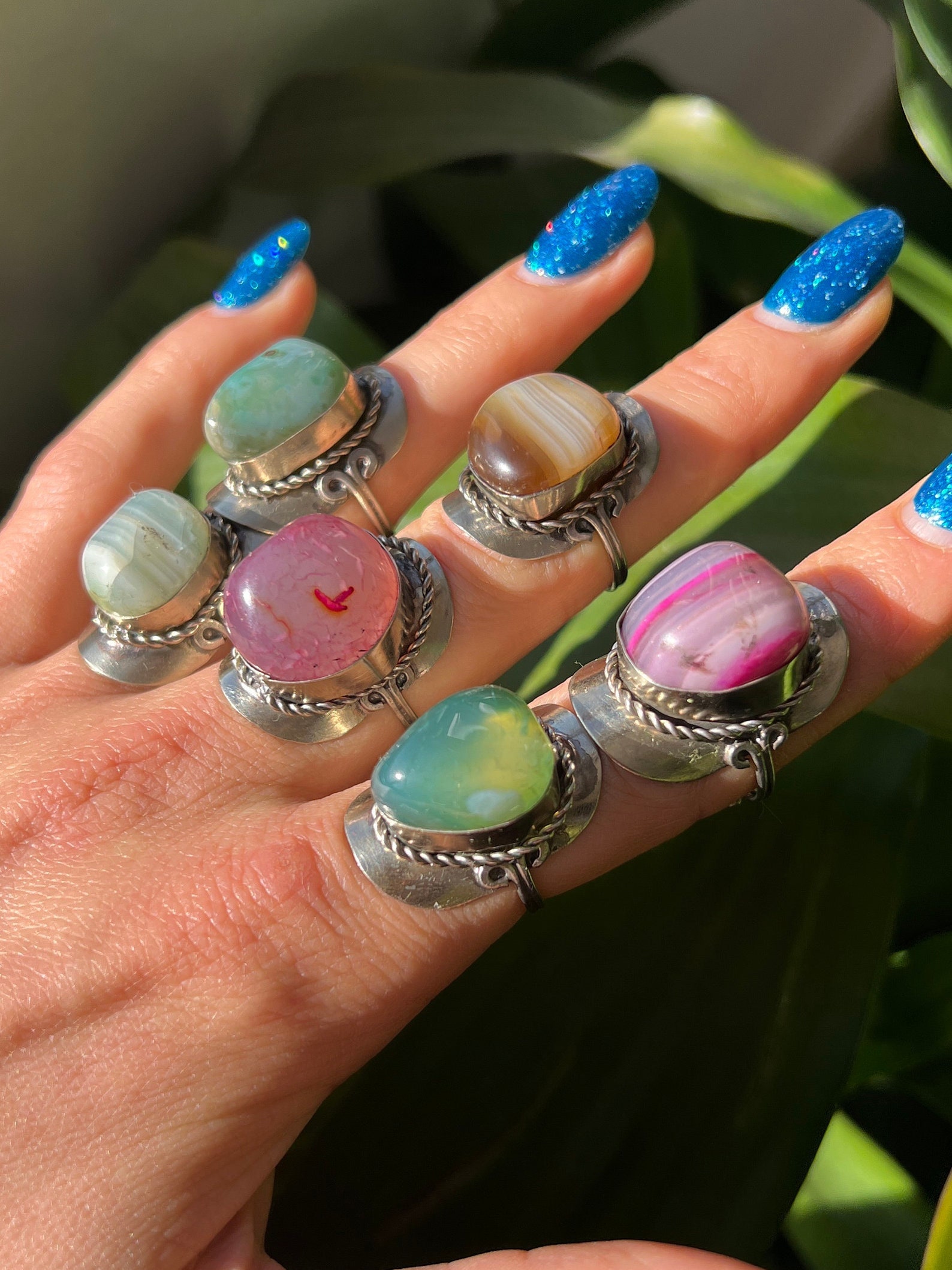 TUMBLED STONE RING Big Crystal Ring Natural Stone Rings - Etsy