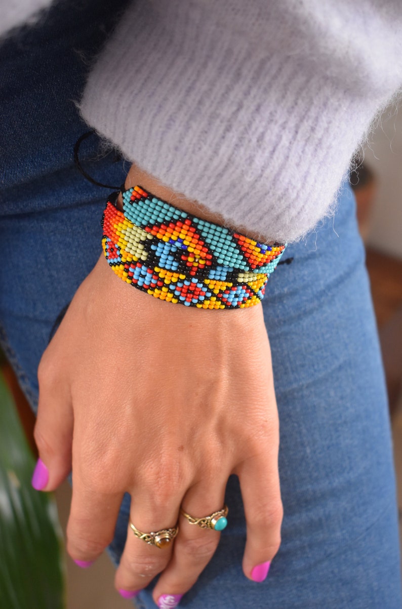 BEADED LOOM BRACELET 7 Rows Seed Bead Bracelet Anklets - Etsy