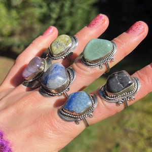 TUMBLED STONE RING Big Crystal Ring Natural Stone Rings - Etsy