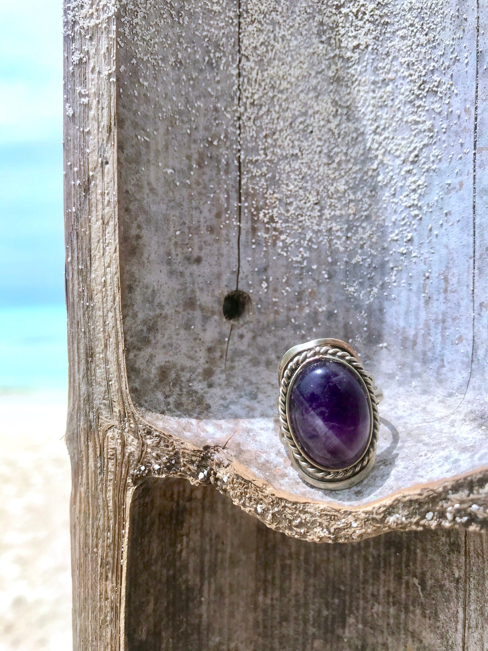 AMETHYST RING Oval Alpaca Silver Ring for Women Ring With - Etsy