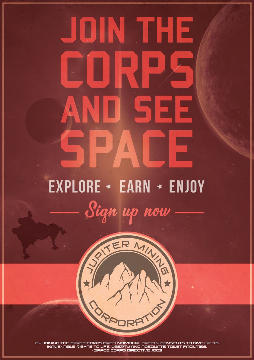 Digital Download Red Dwarf Inspired Space Corps Print Poster A3 - Etsy