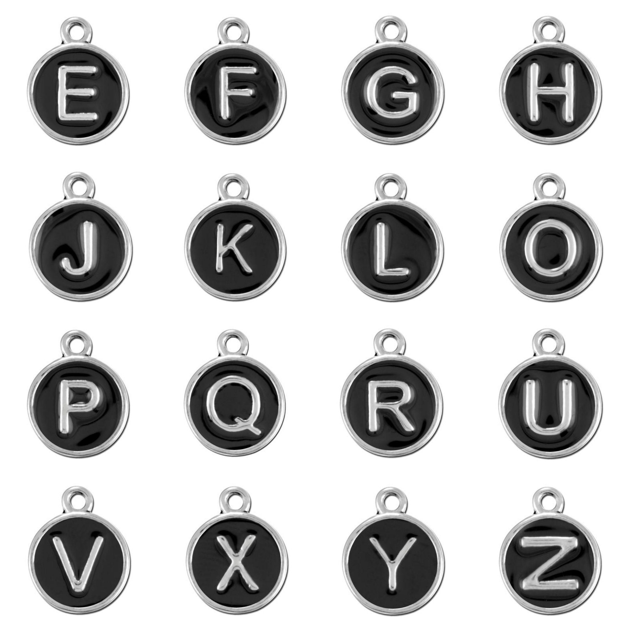 LIMITED STOCK Black Enamel Alphabet Charms Typewriter Key - Etsy