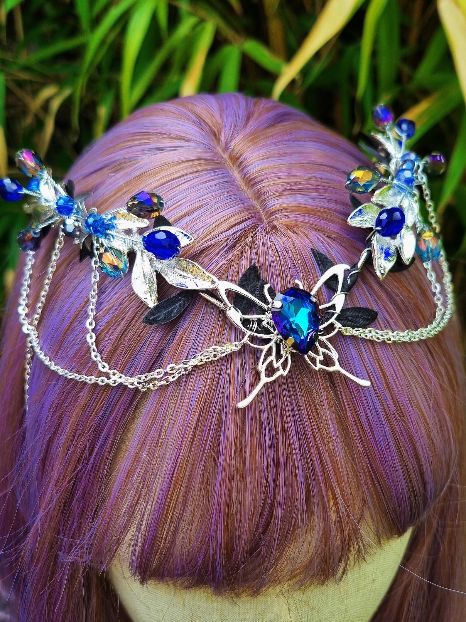 Blue Butterfly Fairy Circlet, Elven Tiara, Elf Headpiece, Fairy Costume ...