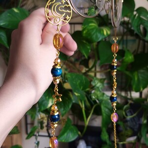 Blue and Gold Gemstone Glasses Chain, Handcrafted Glasses Chain ...