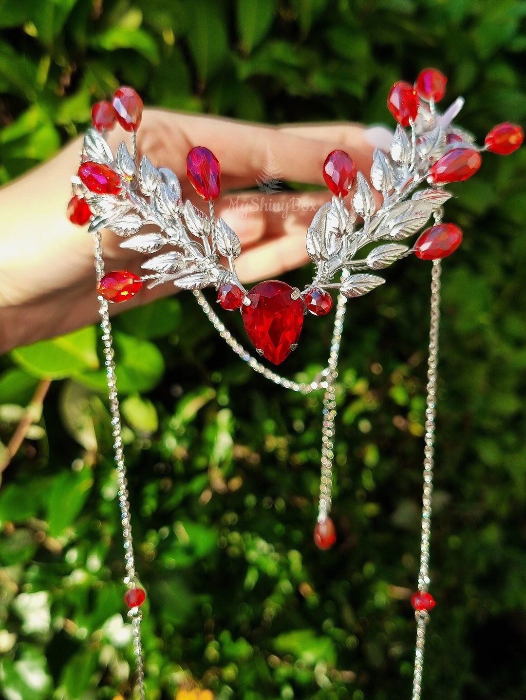 Red Fire Fairy Elven Tiara, Fairy Elf Headpiece, Fairy Costume Circlet ...
