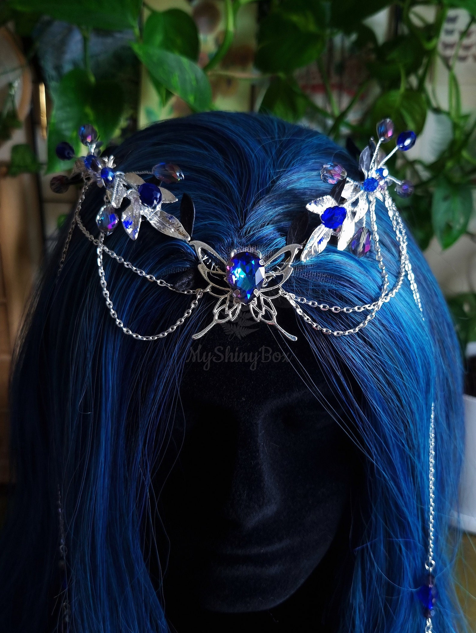 Blue Butterfly Fairy Circlet, Elven Tiara, Elf Headpiece, Fairy Costume ...
