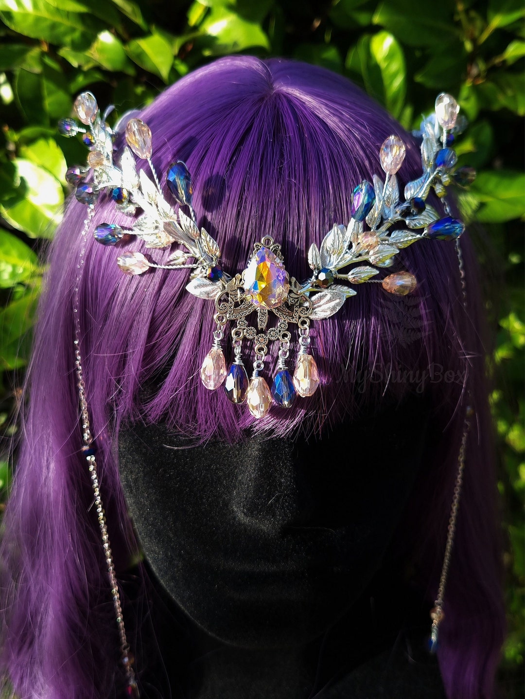 Lilac Silver Elven Tiara, Fairy Elf Headpiece, Fairy Costume Circlet ...