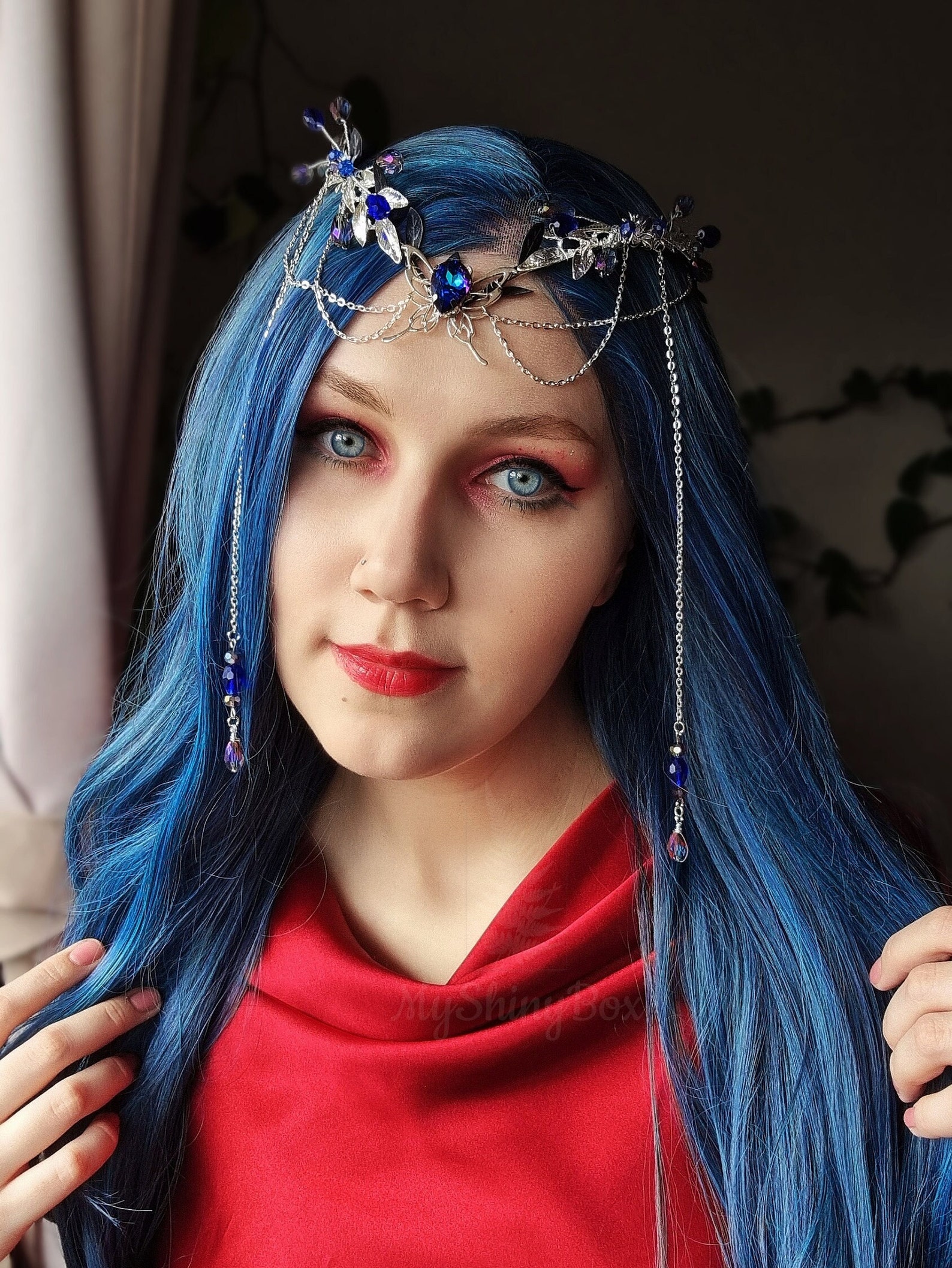 Blue Butterfly Fairy Circlet, Elven Tiara, Elf Headpiece, Fairy Costume ...