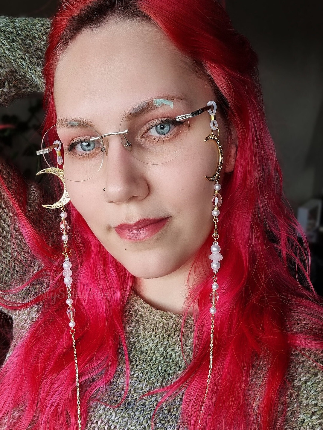 Gemstone Eyeglass Chain Handcrafted Glasses Chain Eyeglass Chain Witchy Eyeglass Chain