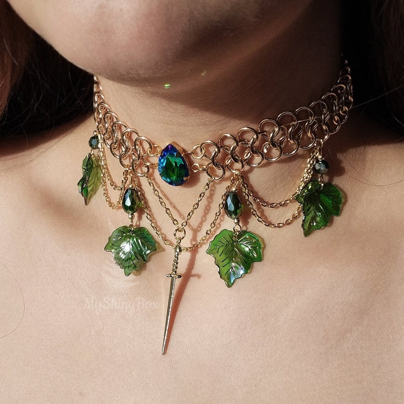 Green Chainmail Choker - Etsy UK