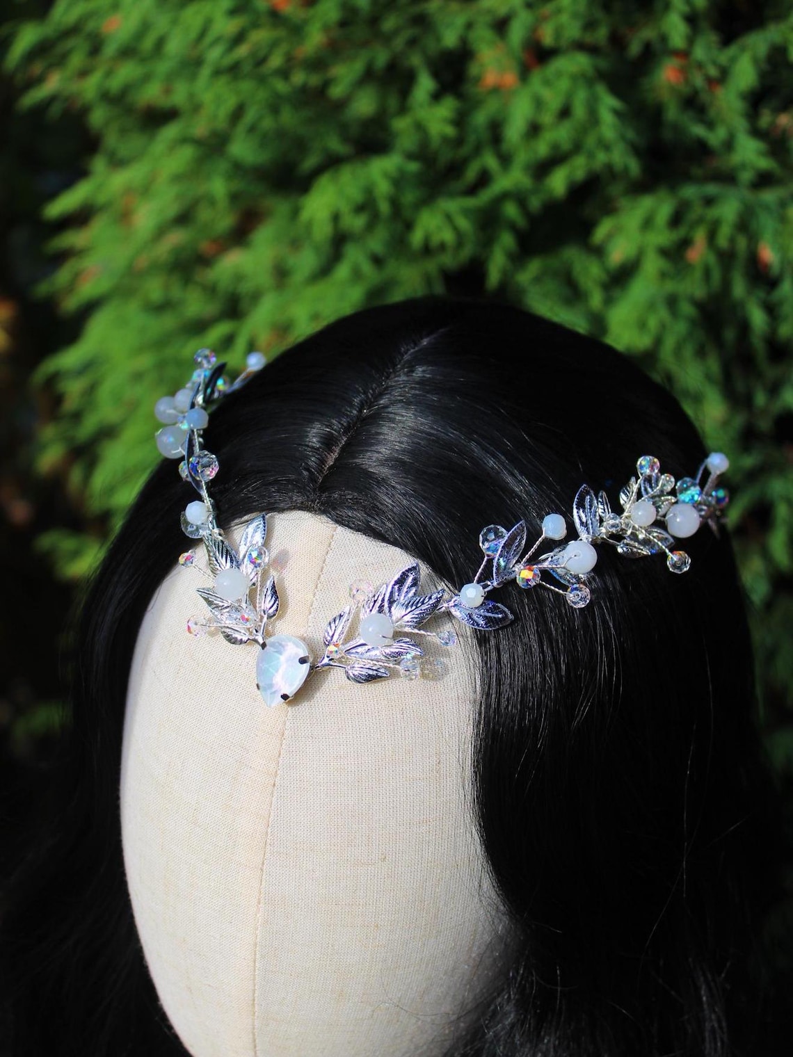 Crystal Quartz Elven Tiara, Woodland Fantasy Headpiece, Arwen Bridal ...