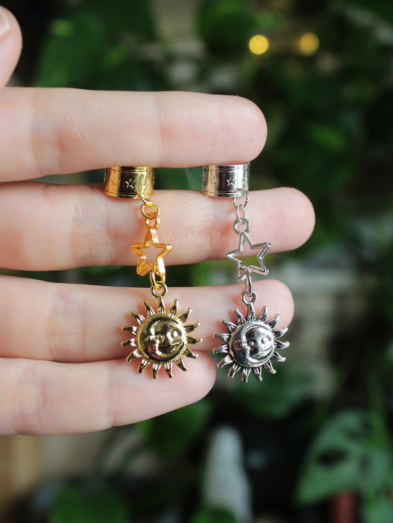 Celestial Cartilage Ear Cuff, Moon or Sun Charm No Piercing Earring ...