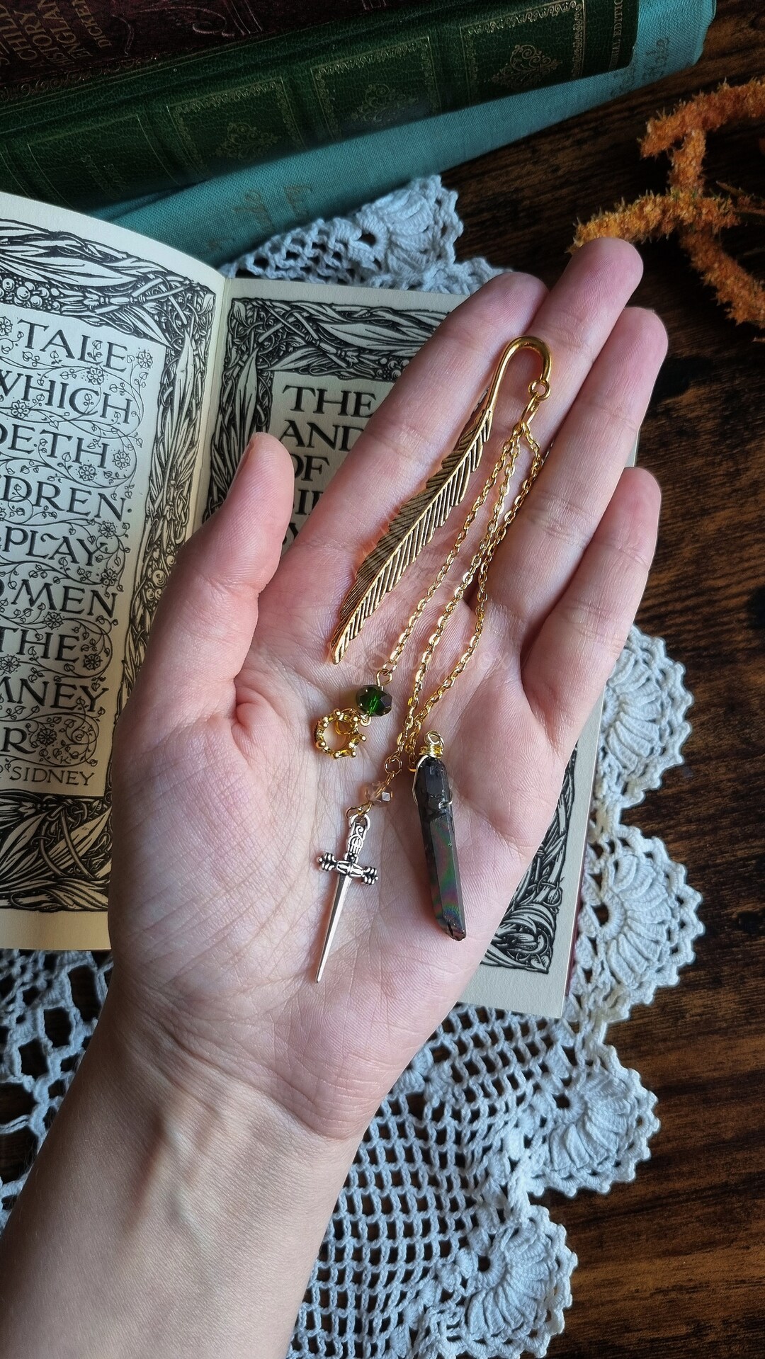 CARDAN Quartz Crystal Bookmark, Witchy Whimsygoth Fairy Elven Healing ...