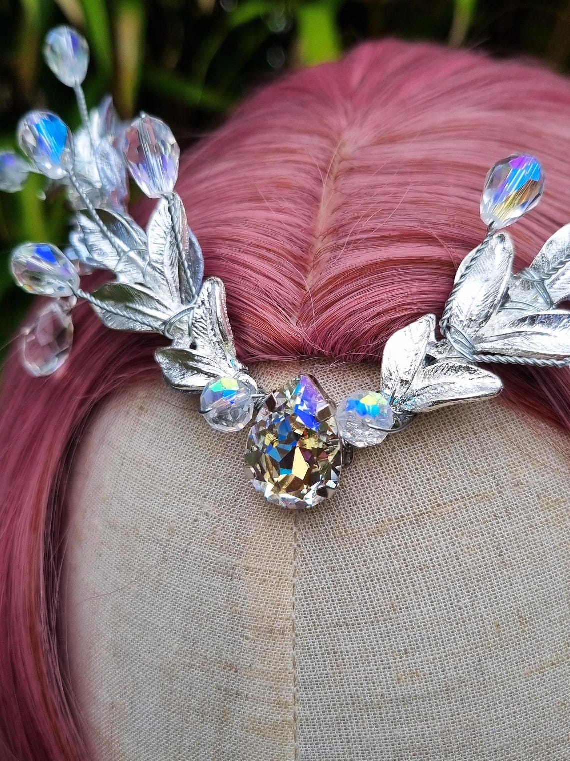 Angelic Crown, Elven Tiara, Elf Headpiece, Iridescent Costume Circlet ...
