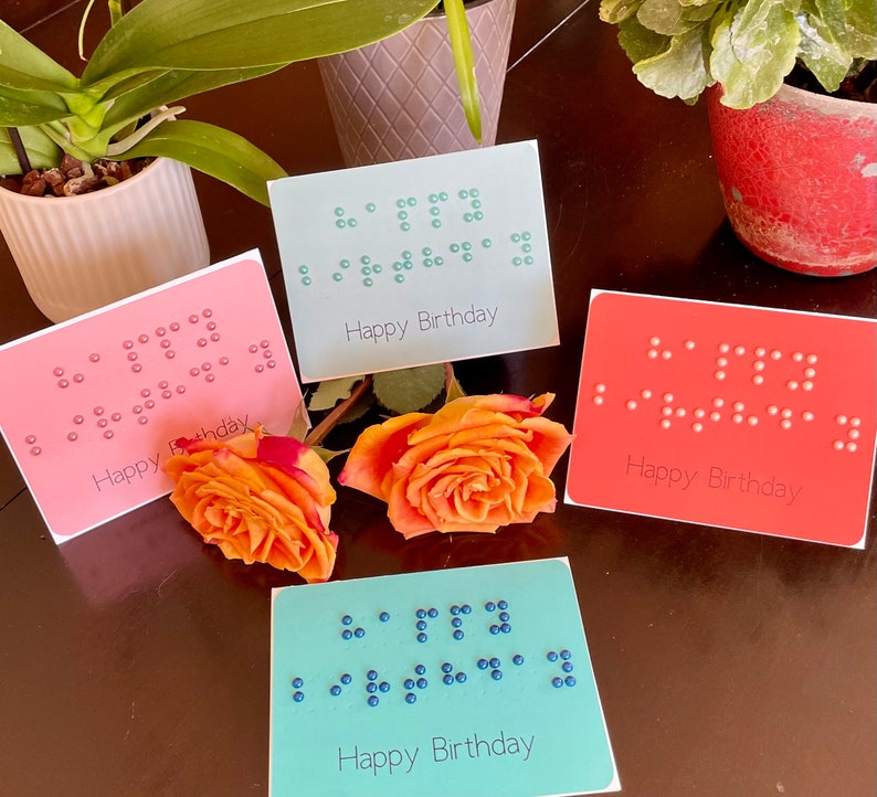 Braille Birthday Card, Tactile Cards, Visually Impaired, Blind. - Etsy