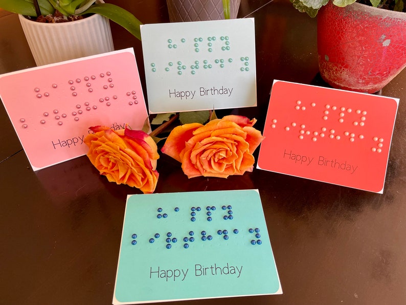 Braille Birthday Card, Tactile Cards, Visually Impaired, Blind. - Etsy