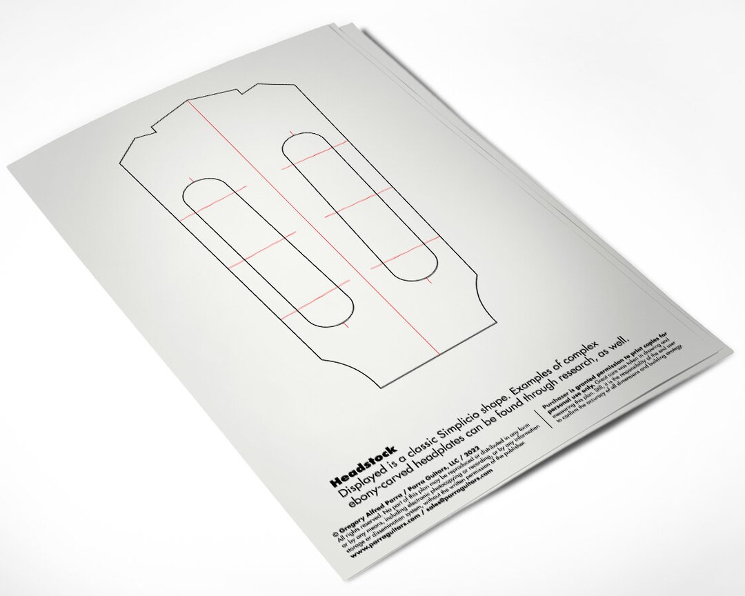 Simplicio Headstock Template for Your Classical Guitar Build - Etsy