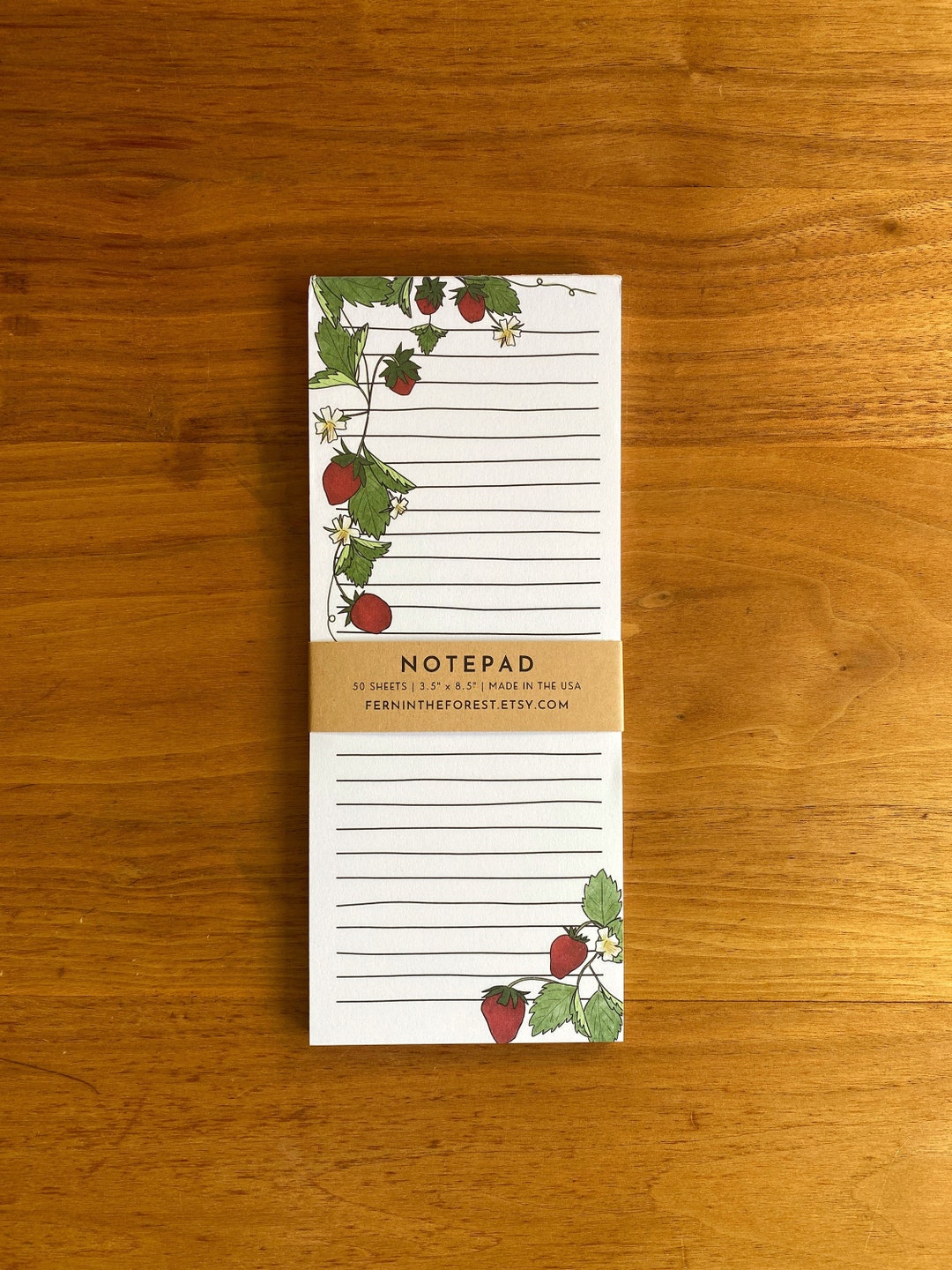 Strawberry Notepad | Illustrated Strawberry Notepad | Farmer's Market ...
