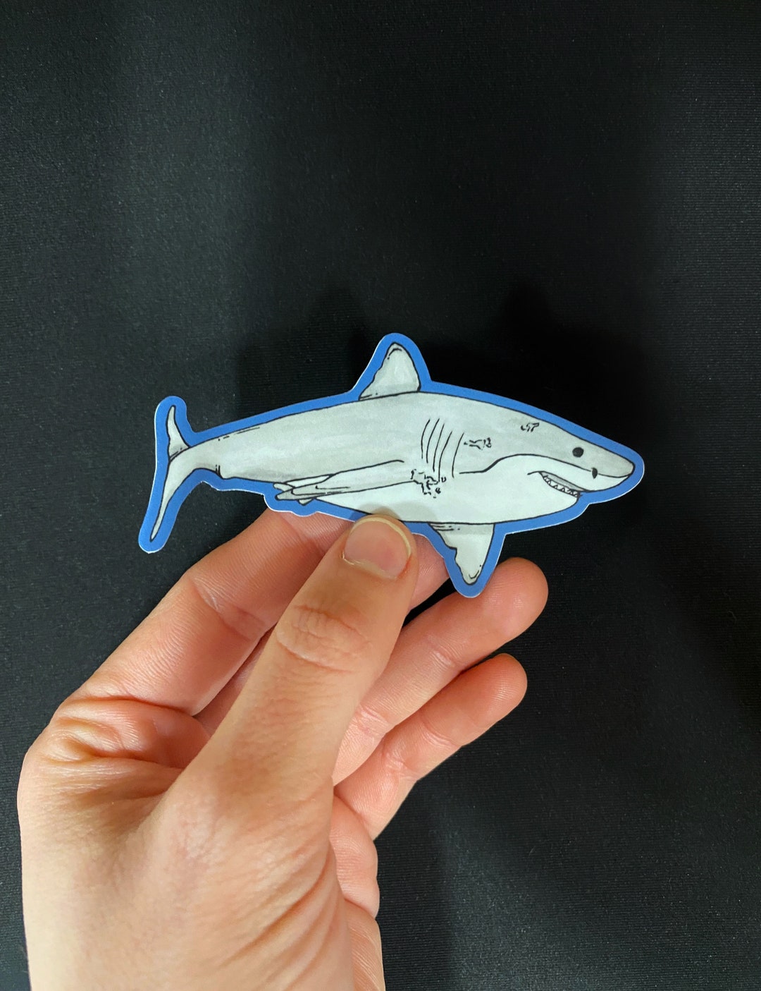 Great White Sticker 3.25 X 2 Shark Stickers Watercolor - Etsy