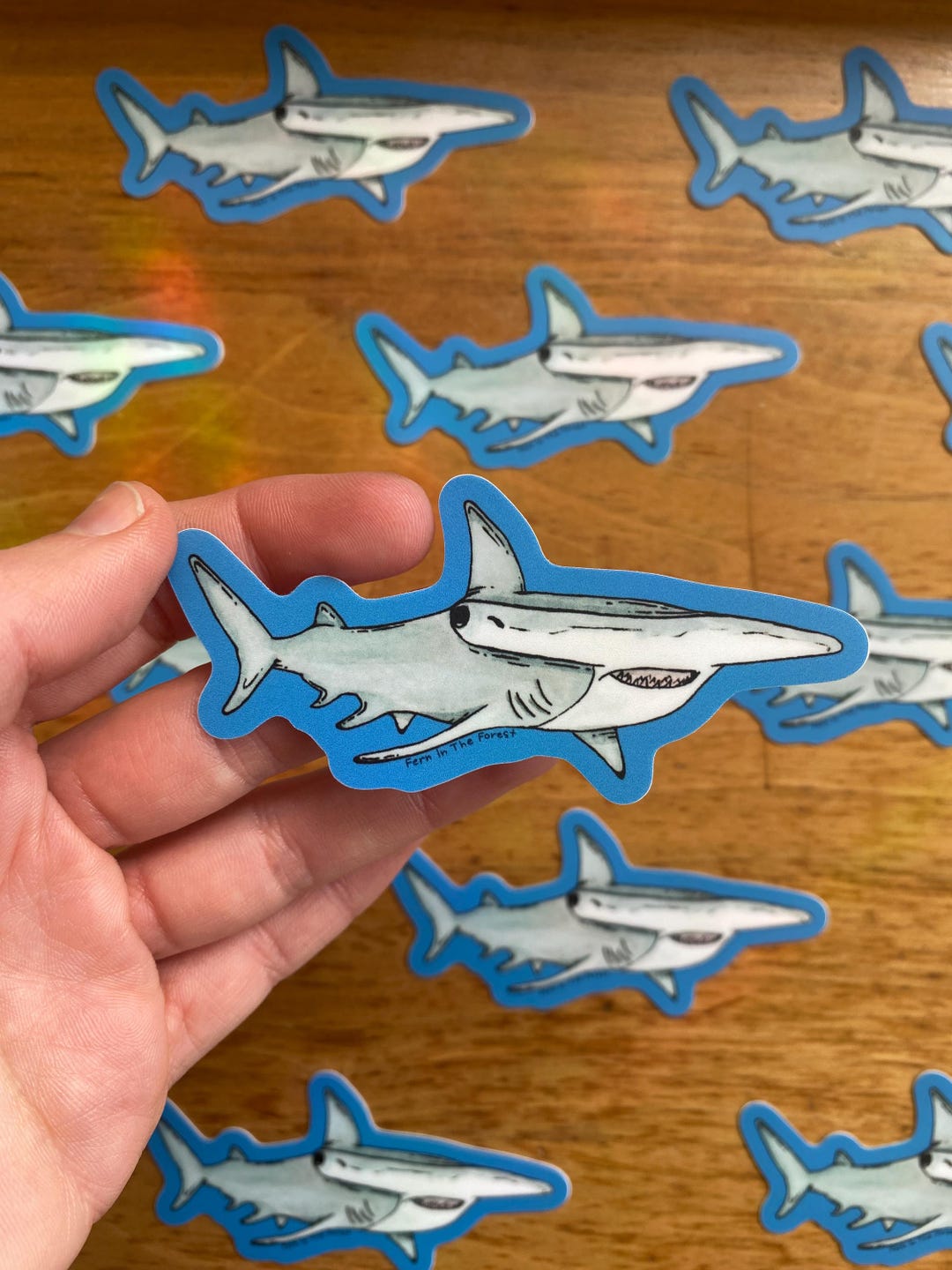 Hammerhead Shark Sticker | 3.3" X 1.75" | Shark Stickers | Watercolor ...