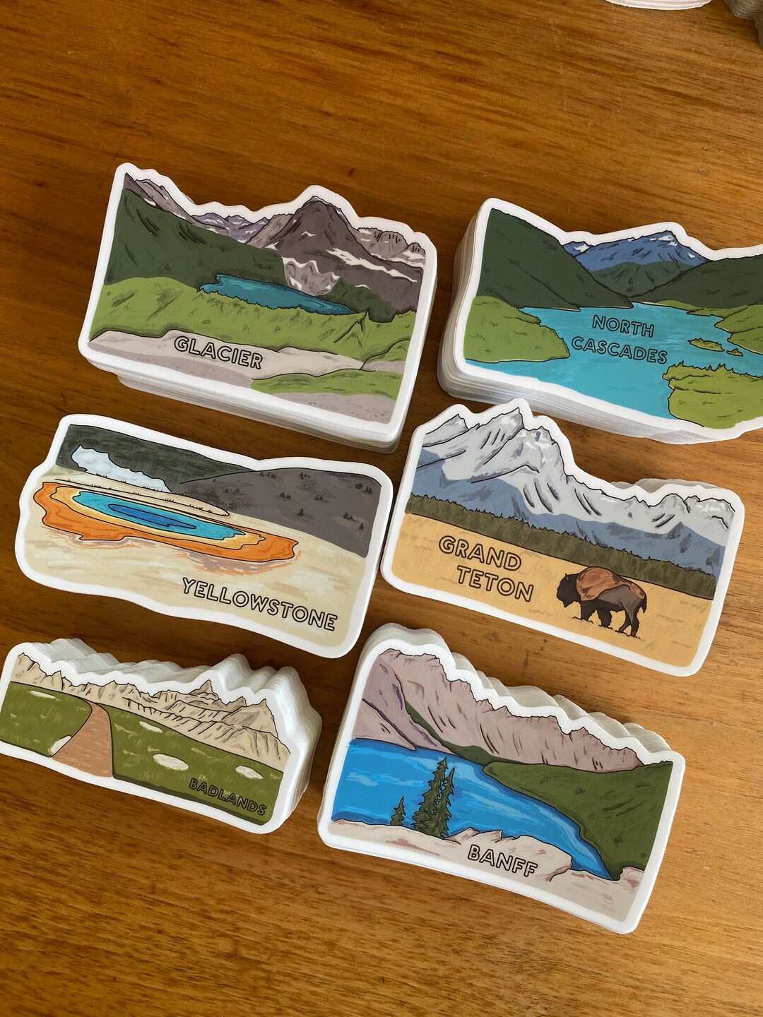 National Park Bundle- Illustrated Stickers | Banff Sticker | Wyoming ...
