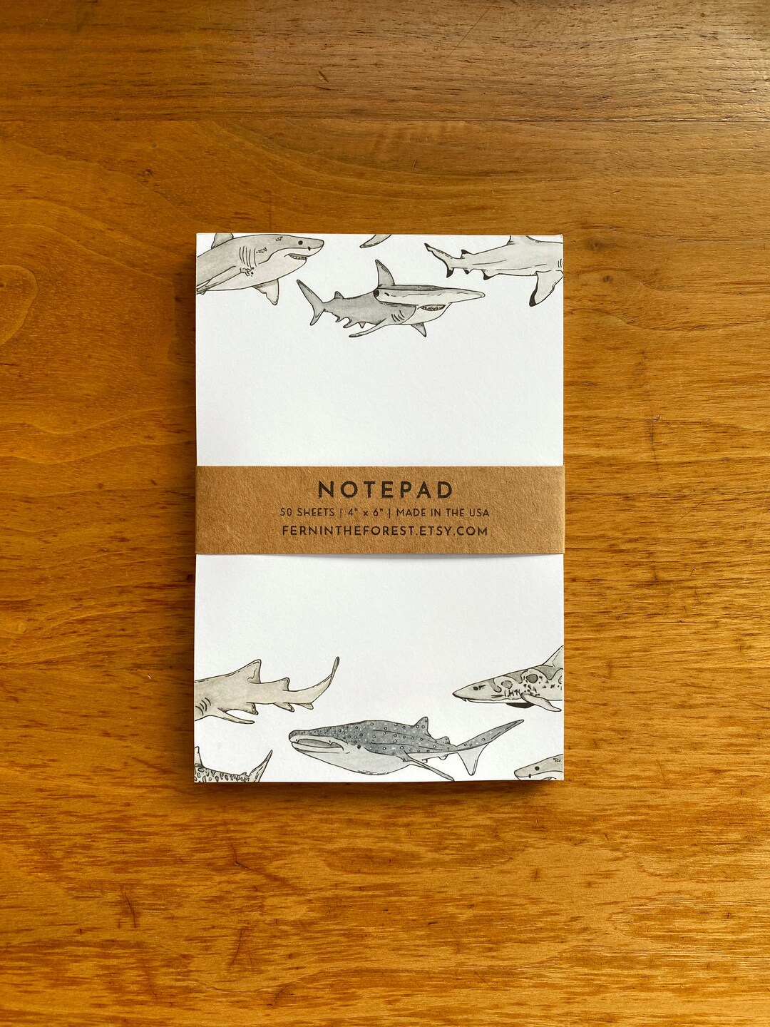 Shark Notepads | Illustrated Shark Jot Pads | Farmer's Market Pad | to ...