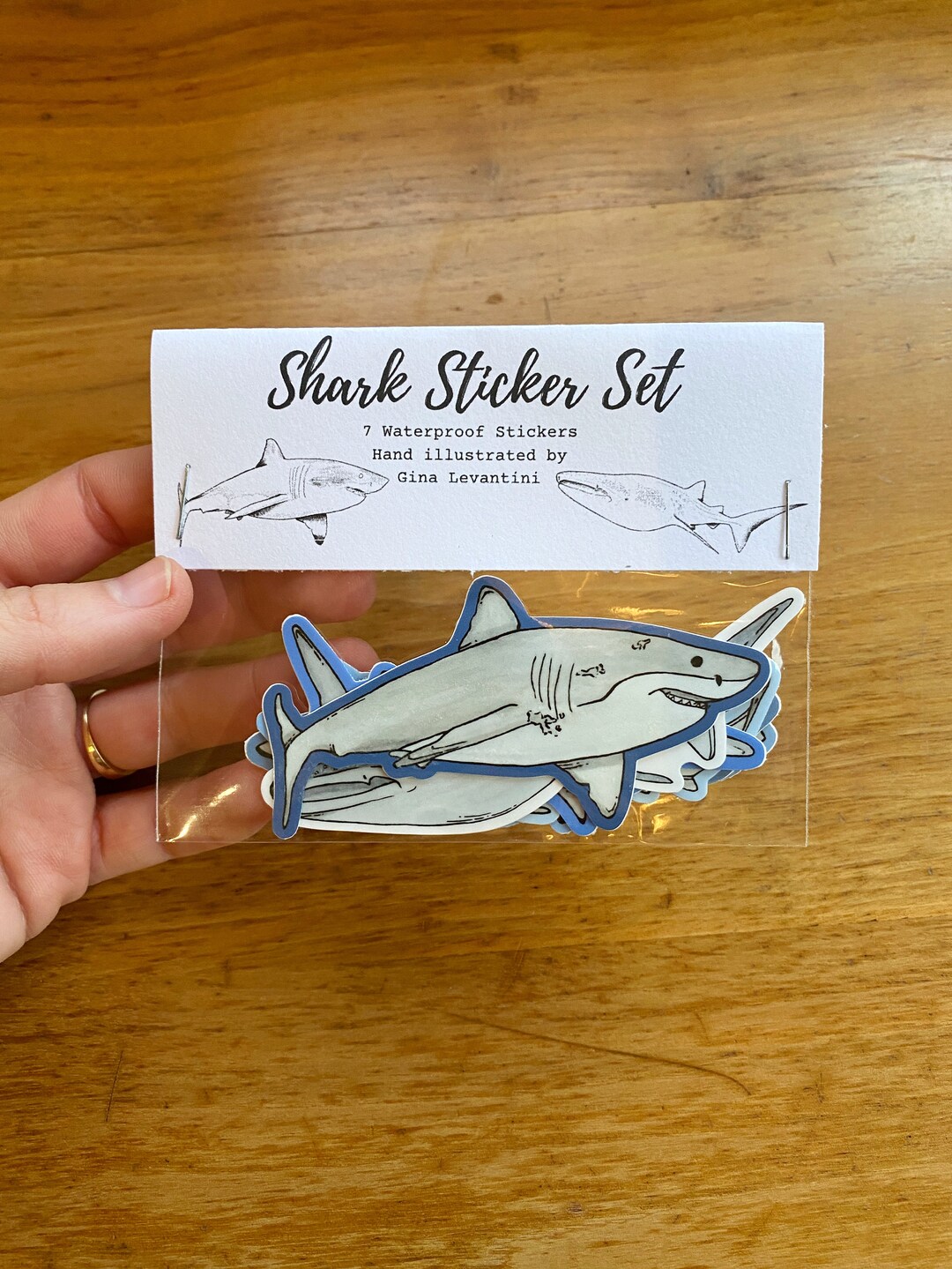 Watercolor Shark Sticker Pack | 7 Watercolor Shark Stickers | Gifts for ...