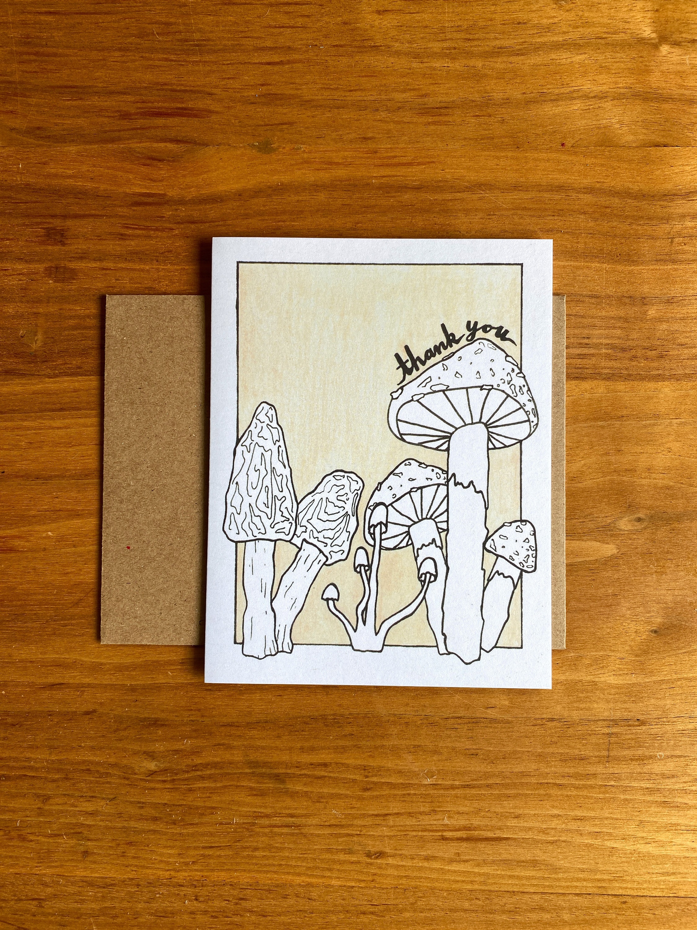 Mushroom Thank You Card Thank You Greeting Card Botanical - Etsy UK
