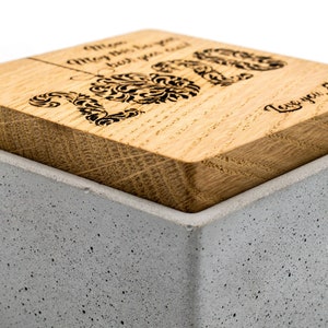 Custom Concrete Gift Box | Laser Engraved Teak Lid | Personalised Gift ...