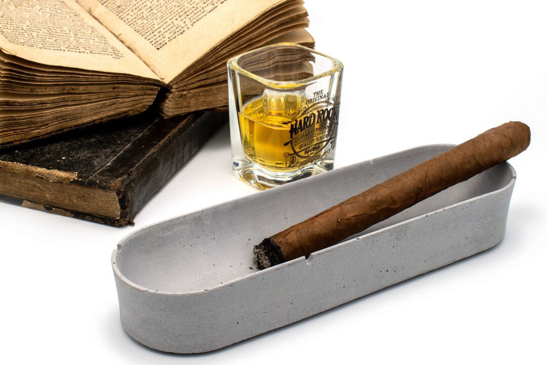Personalized Concrete Cigar Holder | Custom Ash Tray | Beton Gift for ...