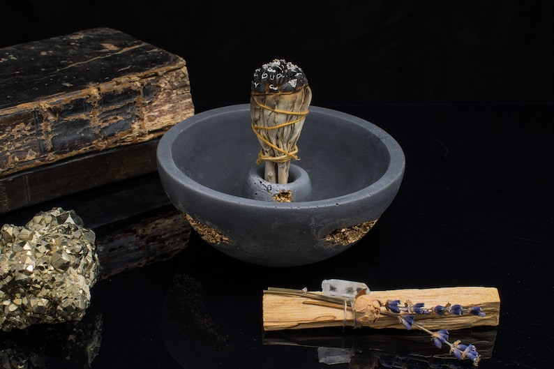 Concrete Smudge Burning Bowl Beton Sage Stick Burner | Etsy