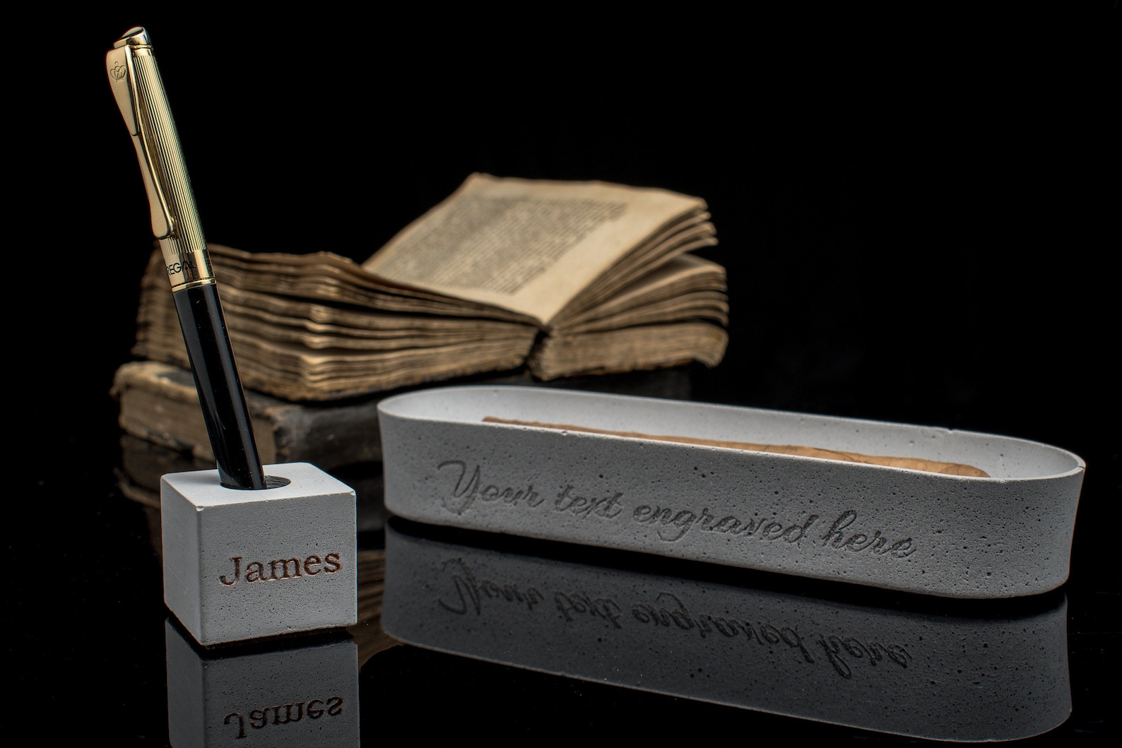 Personalized Single Pen Stand | Beton Stylus Holder | Concrete Custom ...