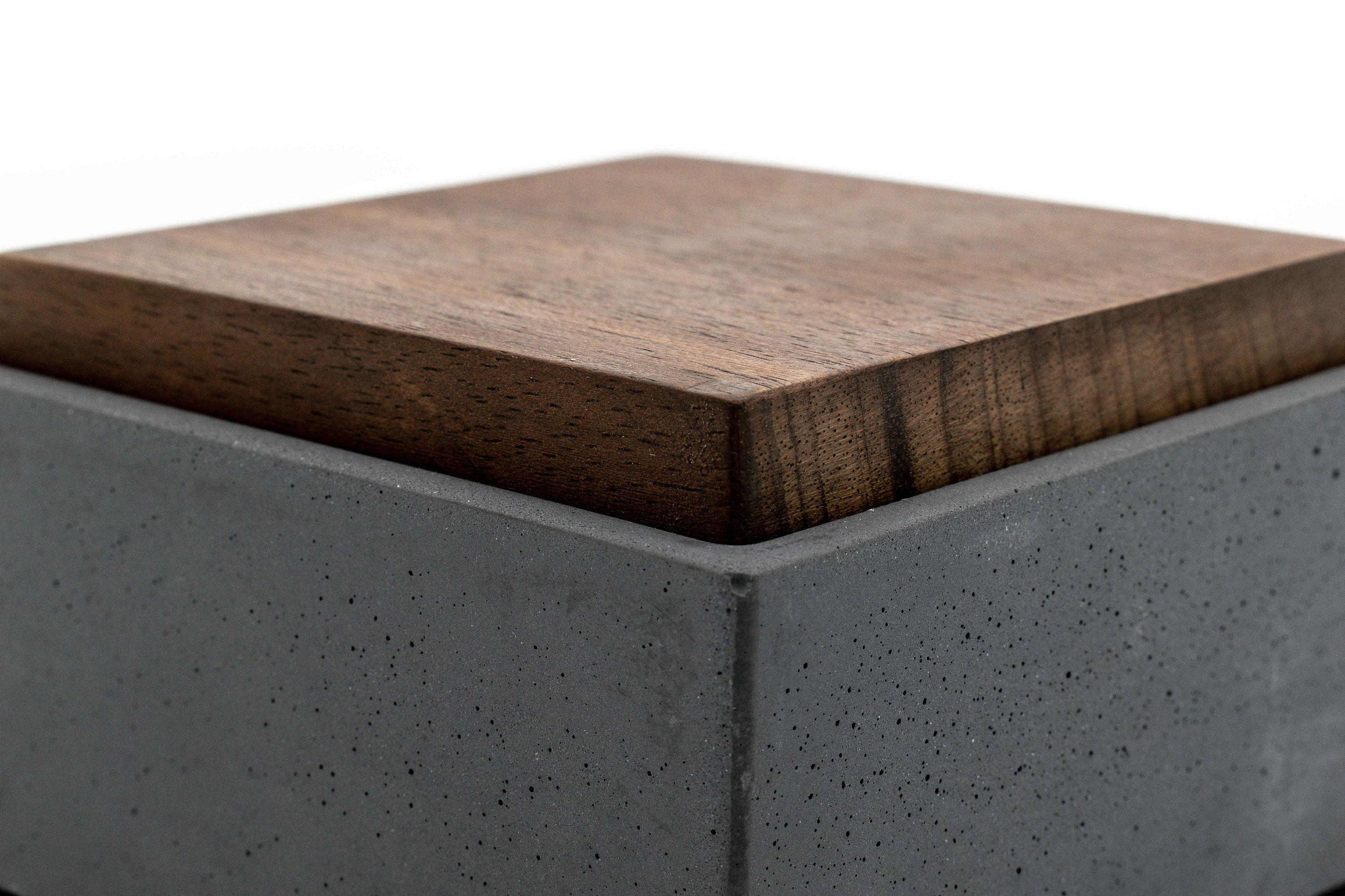 Black Custom Concrete Box | Personalised Reclaimed Teak Lid | Custom ...