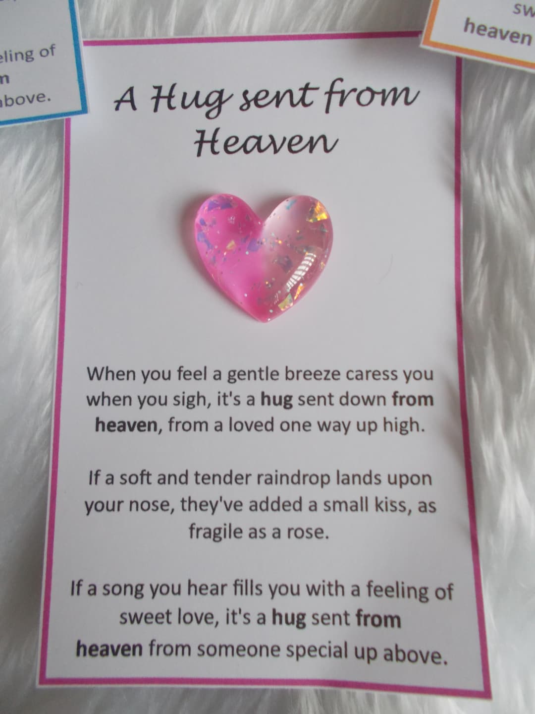 Hug From Heaven, Bereavement Gift Card, Pocket Hug, Thinking of You, in ...