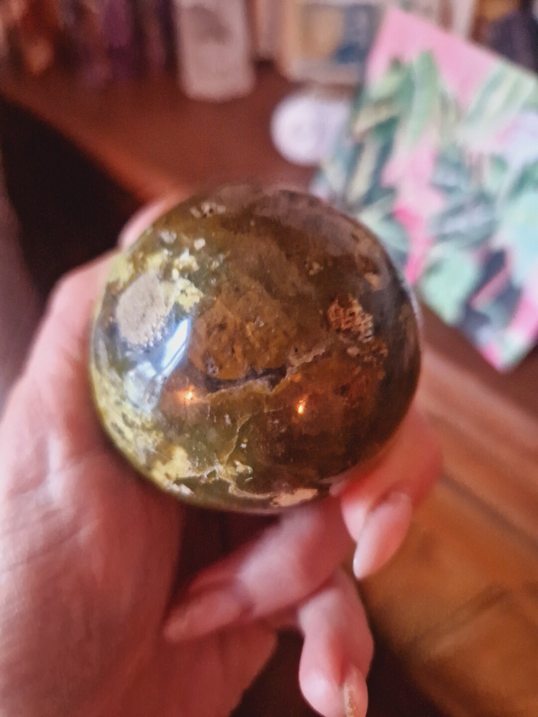 50mm Large Green Opal Sphere Green Opal Crystal Crystal Healing With ...