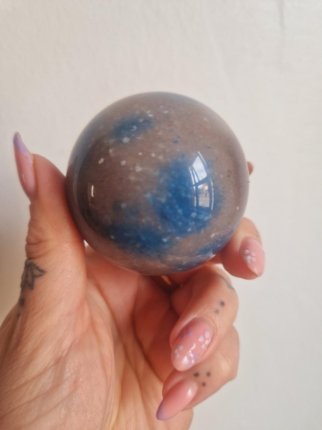 Trolleite Crystal Sphere - Blue Healing Crystal Ball - Calming ...