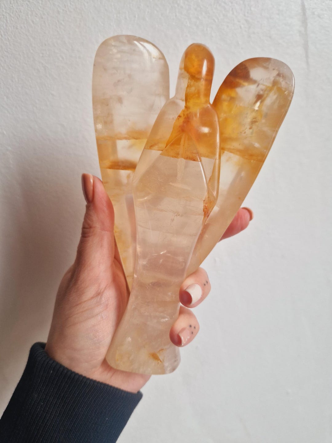 Large Golden Healer Crystal Angel Over 500g and Over 15cm Tall Healing ...