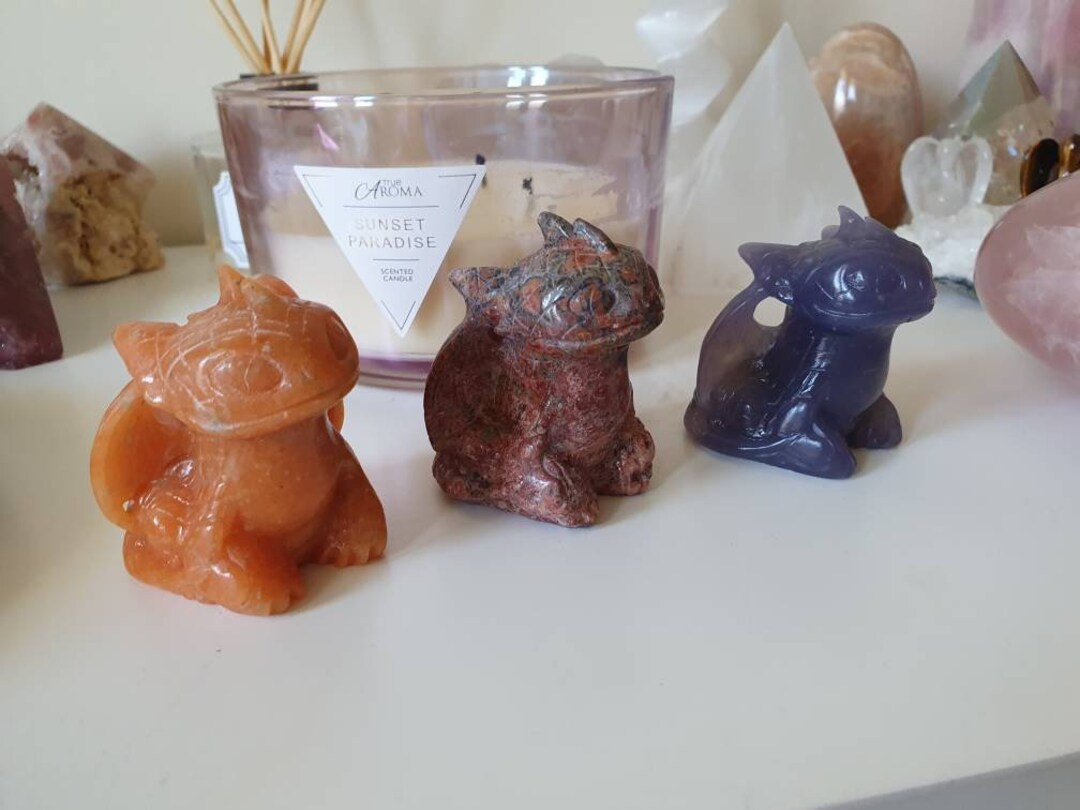 Toothless Dragon Carving Dragon Shaped Crystal Choose From Sunstone ...