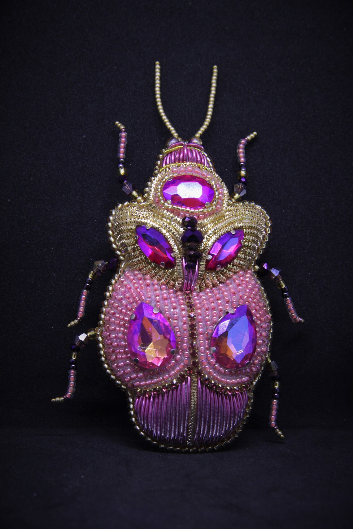 Pink Scarab Beetle Brooch, Insect Brooch Pin, Large Pink Scarab Brooch ...