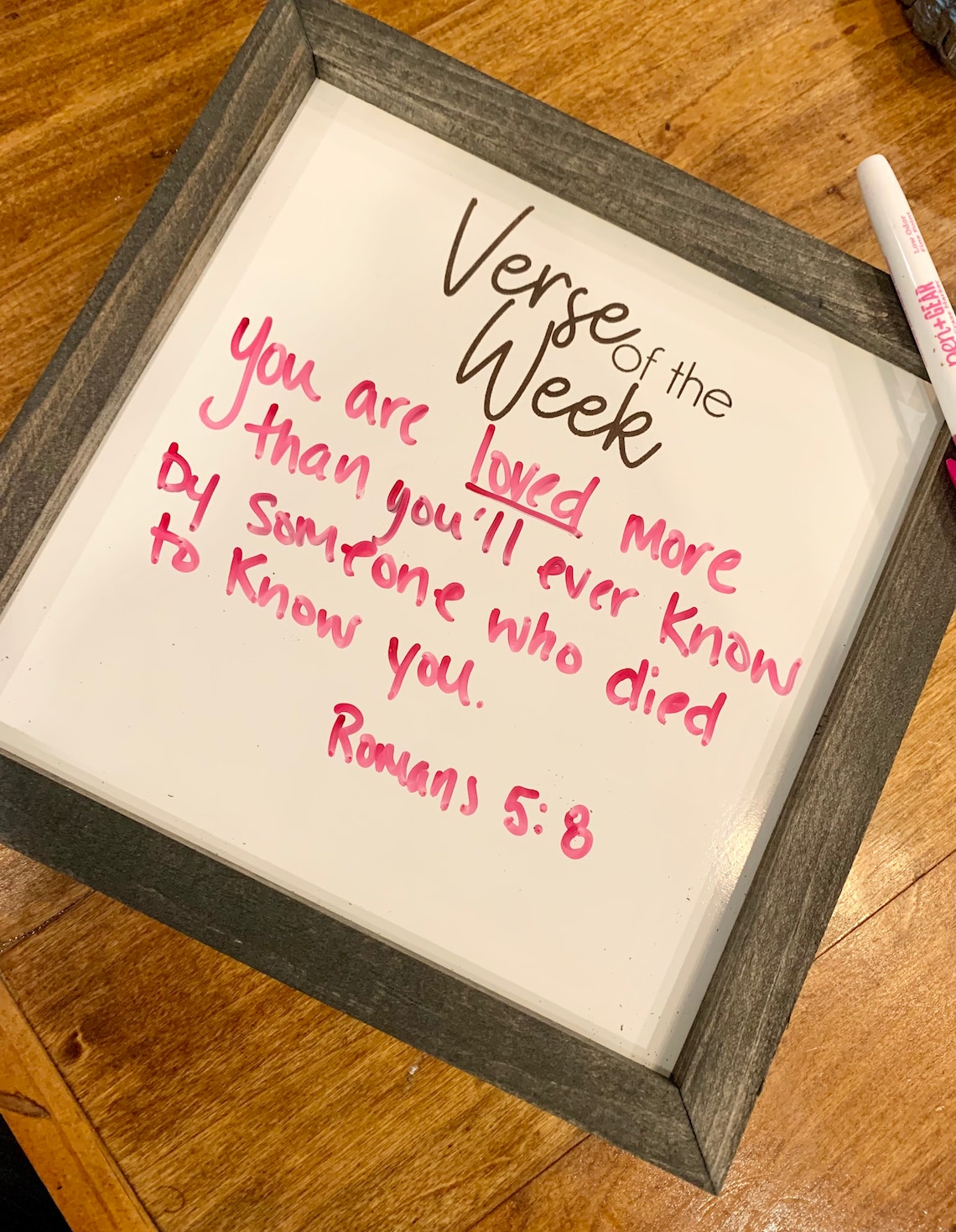 Bible Verse Weekly Verse Framed Scripture Dry Erase Board | Etsy
