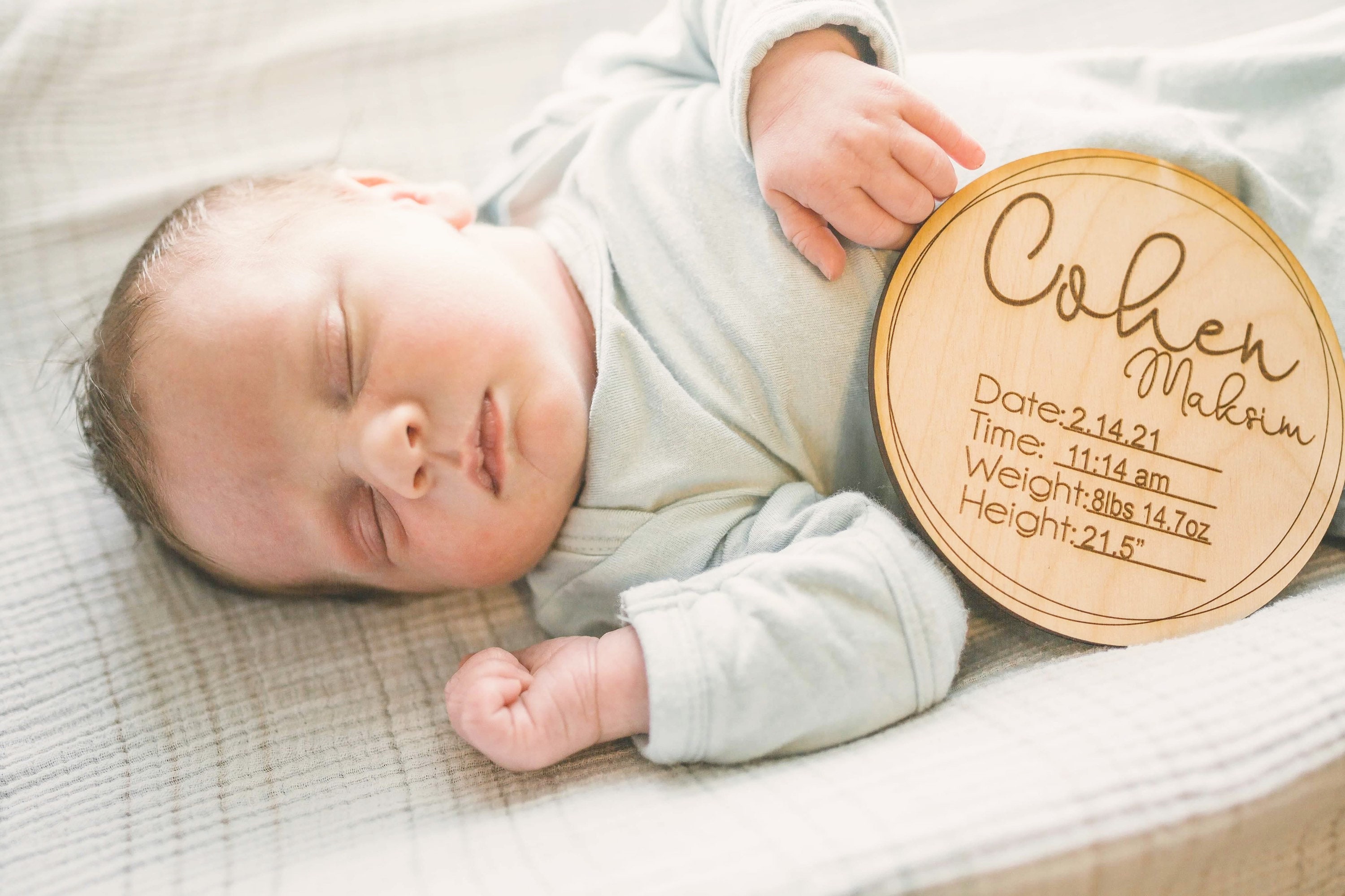 Birth Announcement Sign / Engraved Wooden Name Sign / Birth Statistics ...