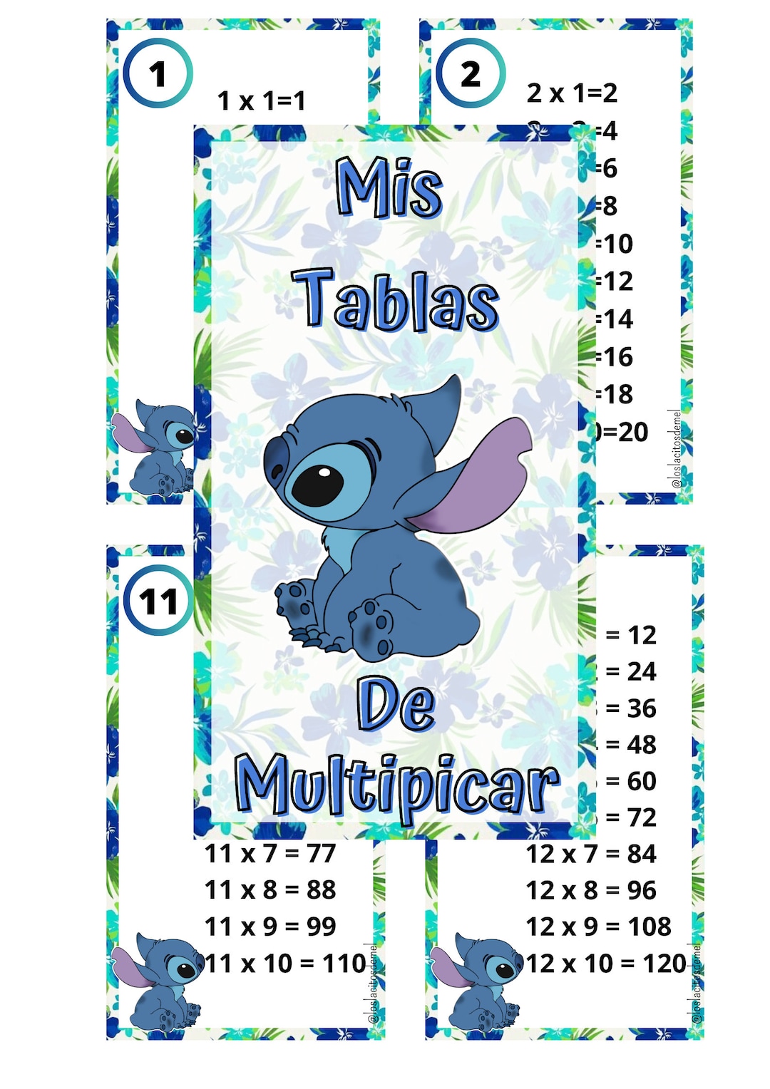 Stitch Multiplication Tables, Printables - Etsy