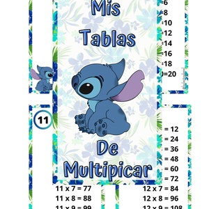 Stitch Multiplication Tables, Printables - Etsy