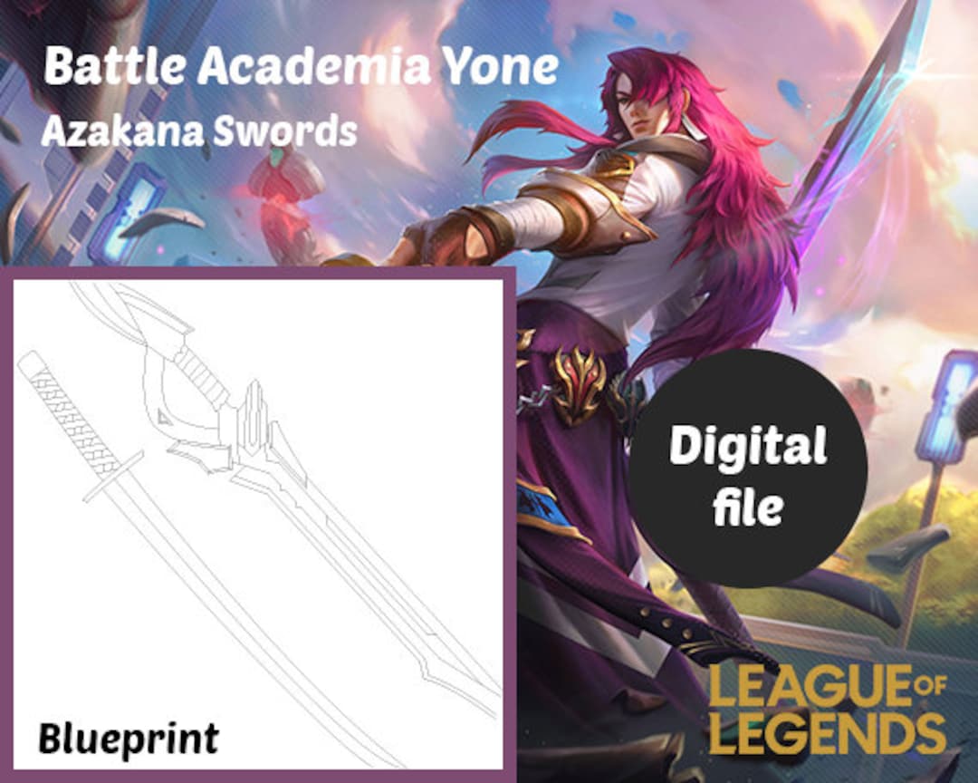 Battle Academia Yone - Azakana Swords Blueprint - Etsy