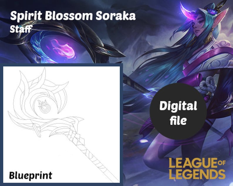 Spirit Blossom Soraka - Staff Blueprint - Etsy