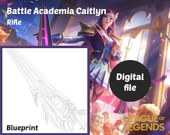 Battle Academia Caitlyn Rifle Pepakura for Cosplay League of Legends A4 ...